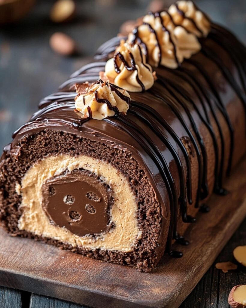 🍫 Chocolate Peanut Butter Cake Roulade 🍫 - OLD GRANDMA'S RECIPES