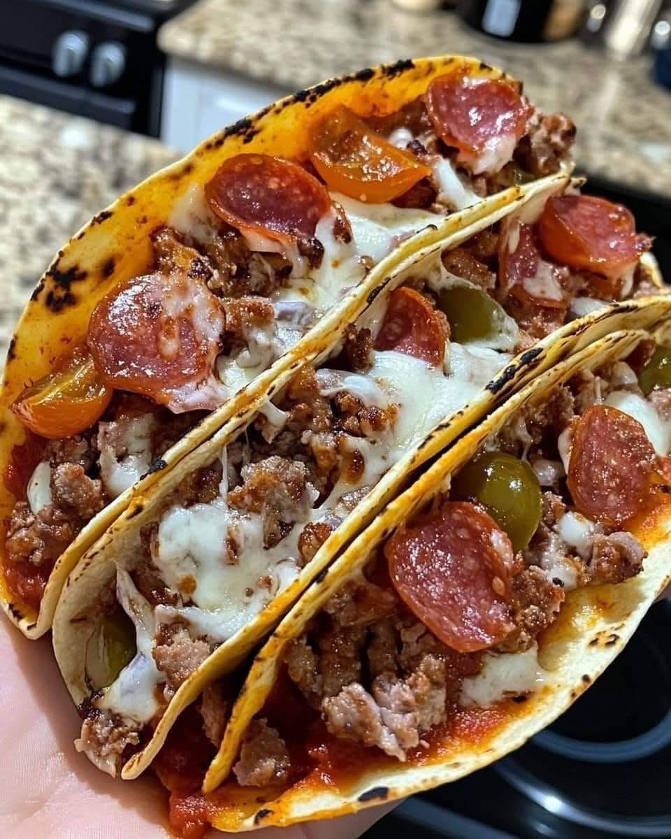 Meat Lovers Pizza Tacos 🍕🌮 - OLD GRANDMA'S RECIPES