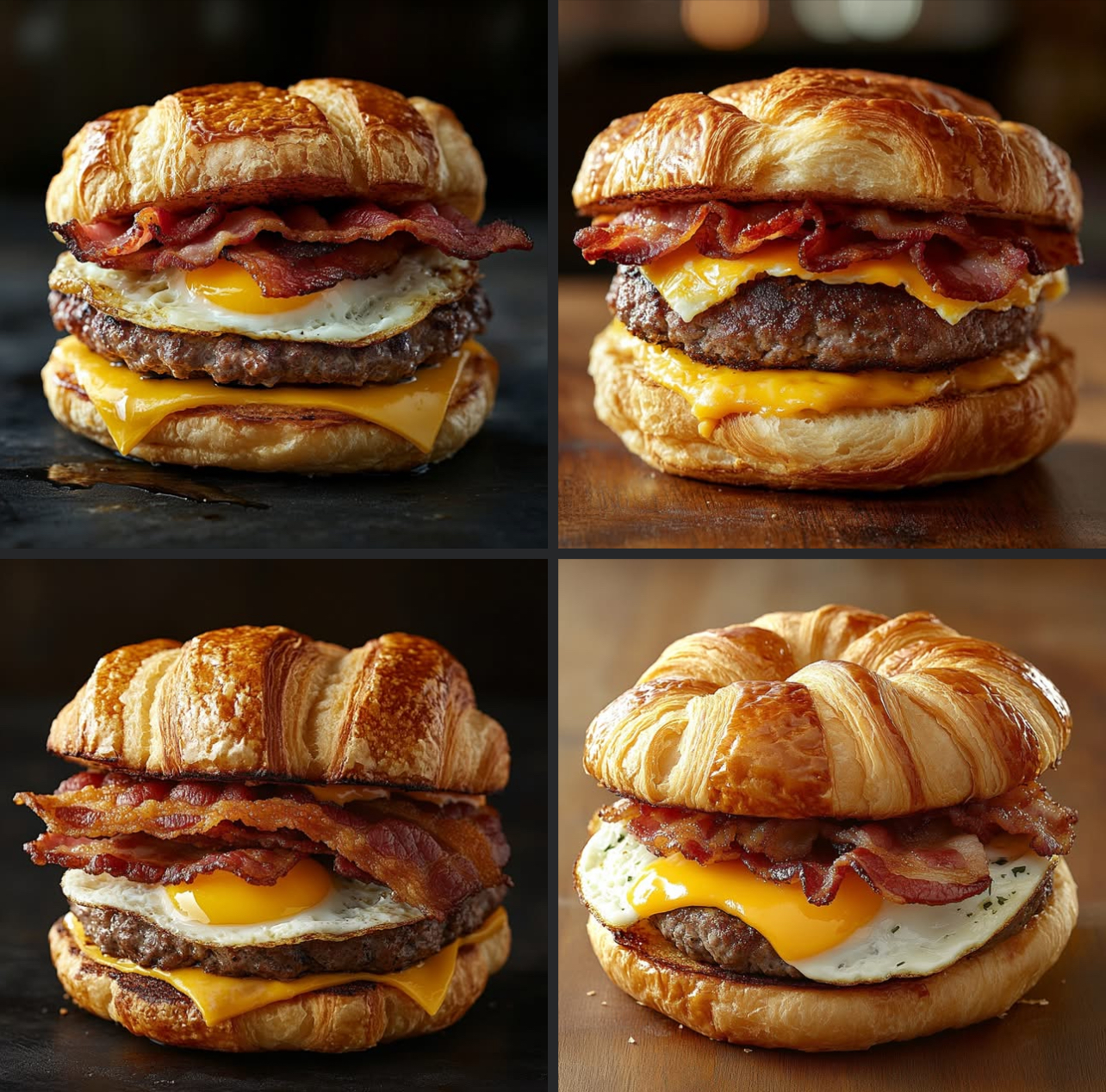 Croissant Breakfast Burger - OLD GRANDMA'S RECIPES